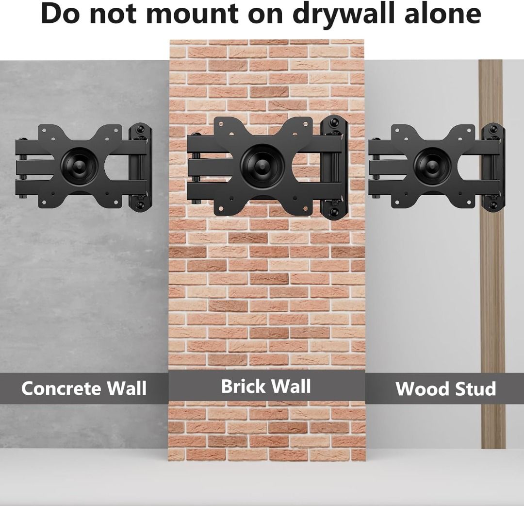 TV Wall Mount Articulating LCD Monitor Full Motion 15 inch Extension ...