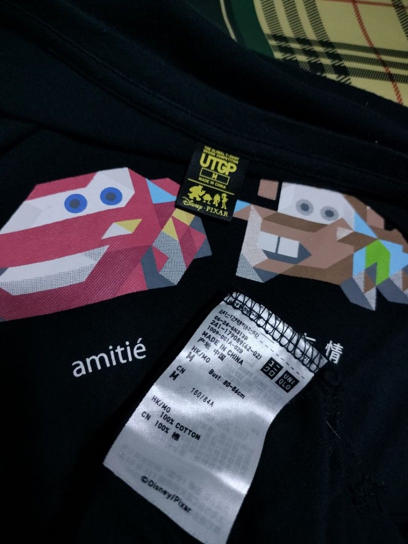 Uniqlo UTGP Disney Pixar Characters Black Top, Women's Fashion, Tops ...