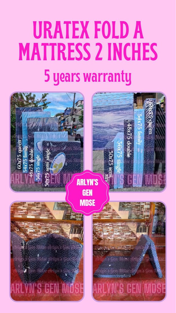 URATEX FOLDABLE MATTRESS 2 INCHES, Furniture & Home Living, Furniture ...