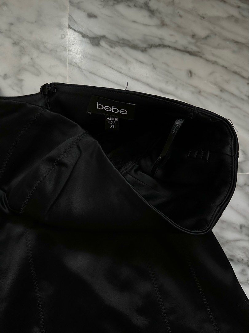 Vintage Bebe Satin Tube Midi Evening Dress, Women's Fashion, Dresses ...