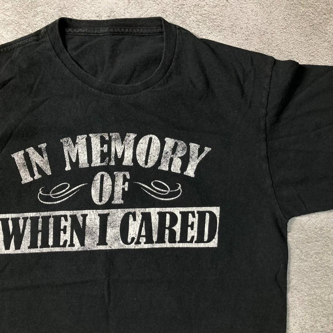 Vintage In Memory of When I Cared Statement T-shirt, Men's Fashion ...