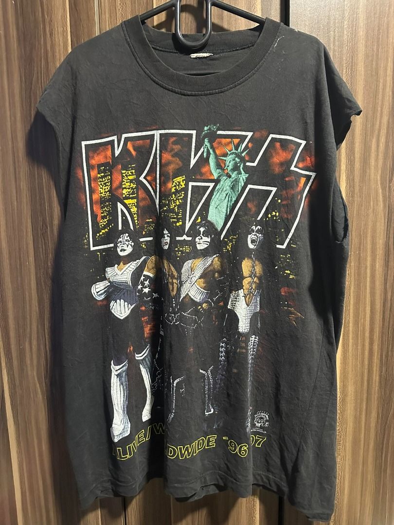 Vintage KISS "Alive Worldwide" Tour Shirt 96' 97' MSG Statue of Liberty ...