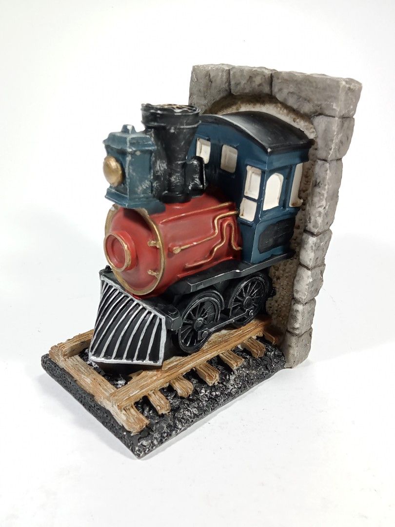 Vintage Steampunk locomotive train heavy resin bookend, Furniture ...