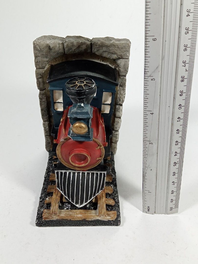 Vintage Steampunk locomotive train heavy resin bookend, Furniture ...