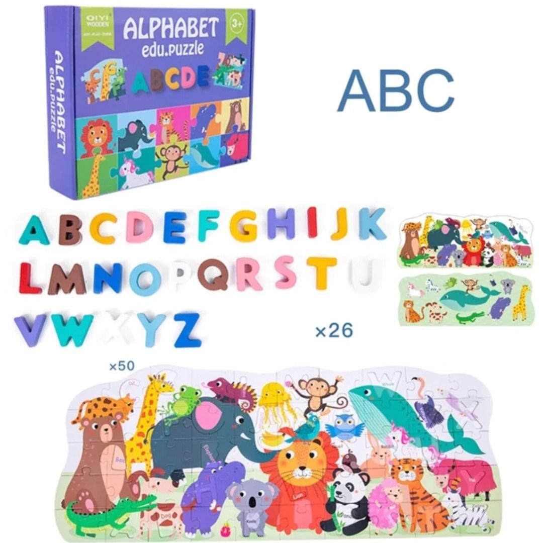 Wooden 3D Alphabet Animal Puzzle, Babies & Kids, Infant Playtime on ...