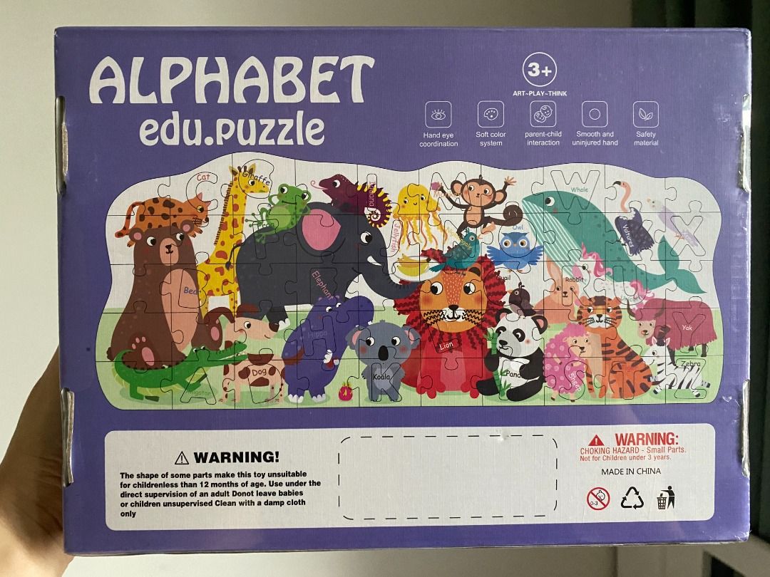 Wooden 3D Alphabet Animal Puzzle, Babies & Kids, Infant Playtime on ...