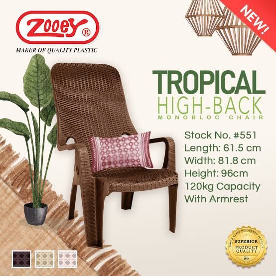 ZOOEY TROPICAL RATTAN HIGH BACK CHAIR, Furniture & Home Living ...