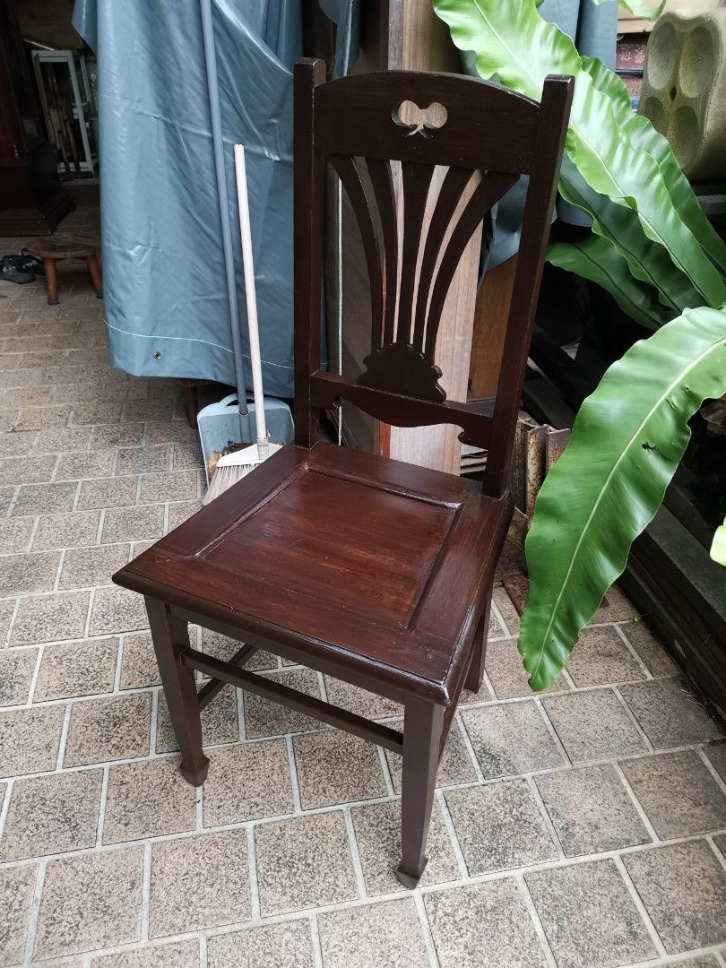 1920 old peranakan fan shape design chair, Furniture & Home Living ...