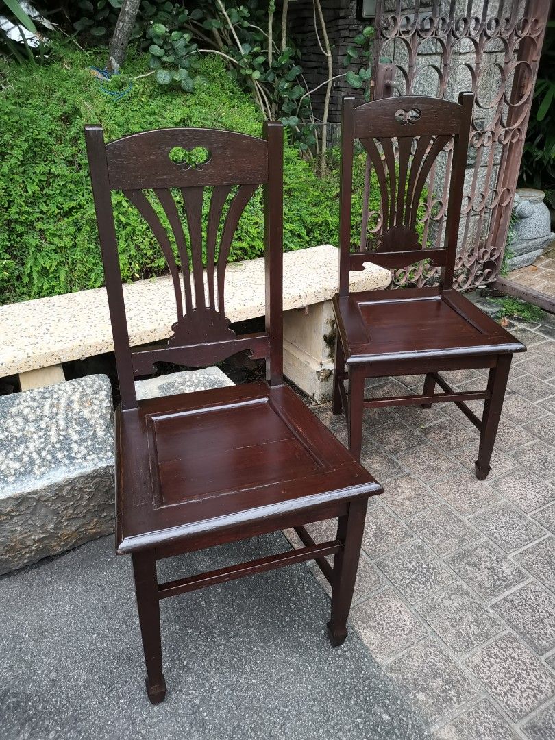 1920 old peranakan fan shape design chair, Furniture & Home Living ...