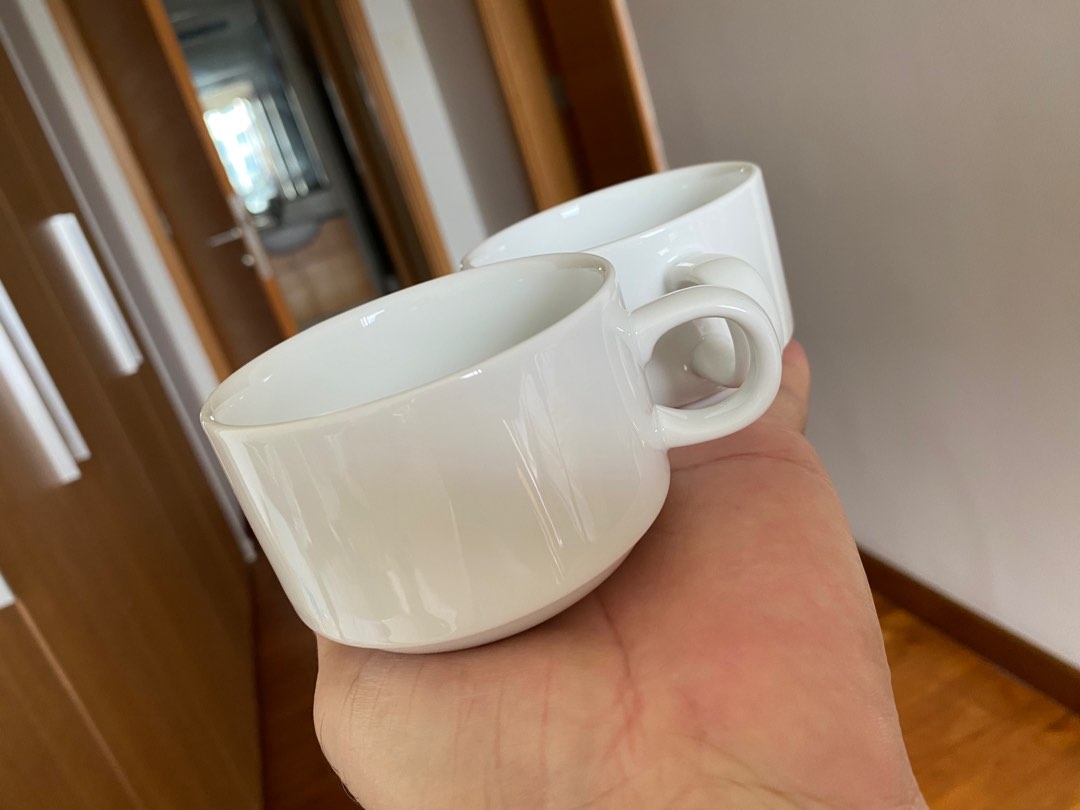 2 X Pure White Fine Porcelain/Ceramic Patra Tea/Coffee Cup without ...