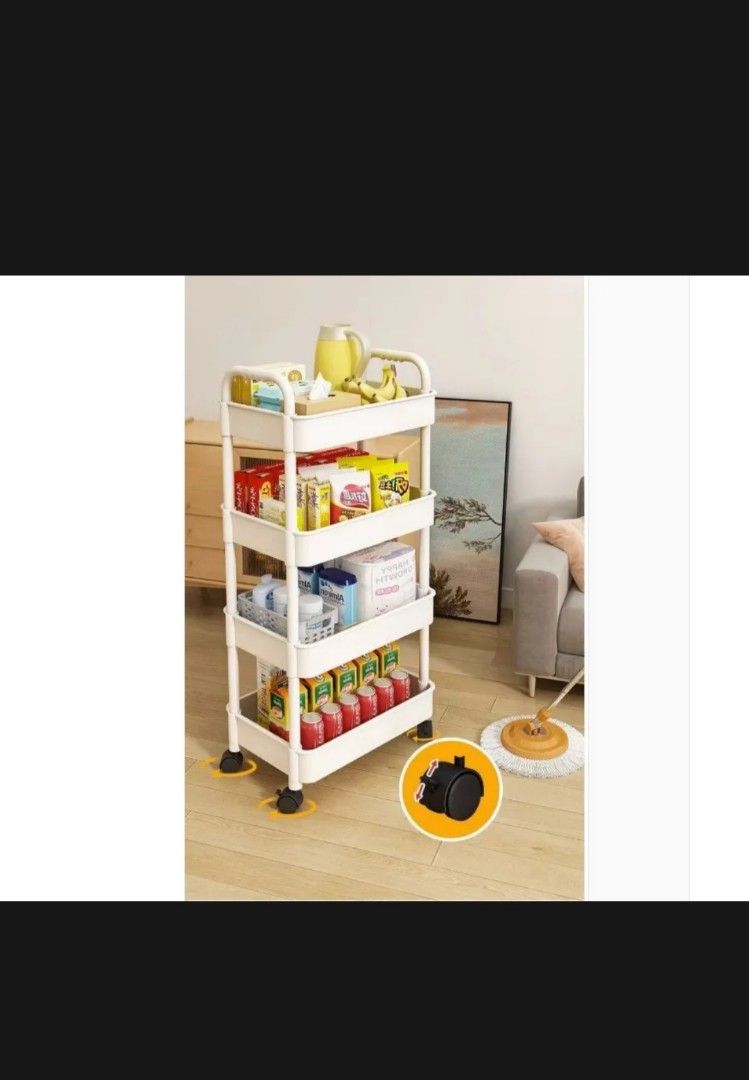 4 Tier Trolly Storage Racks, Furniture & Home Living, Furniture ...
