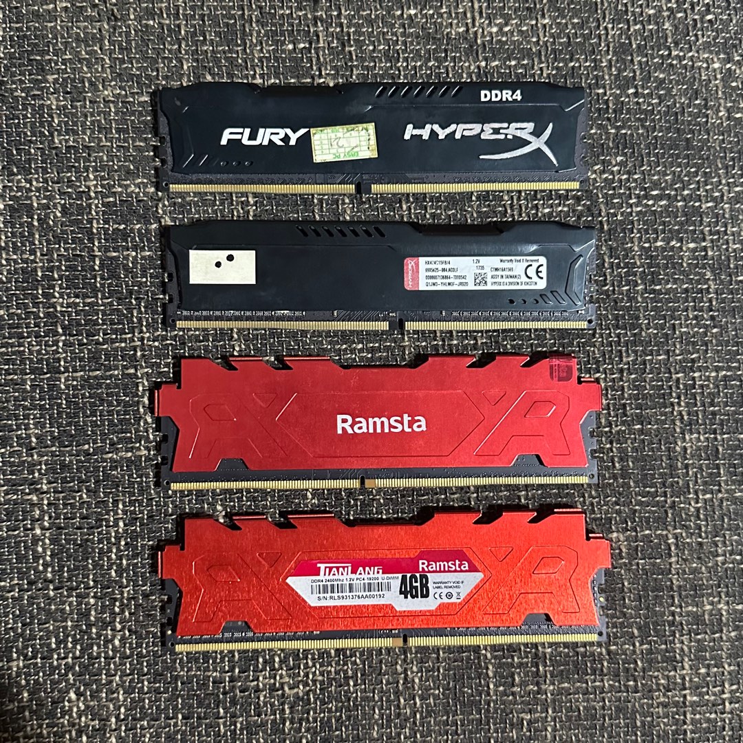 4GB RAM DDR4 2400MHz - HYPERX FURY and RAMSTA, Computers & Tech, Parts ...