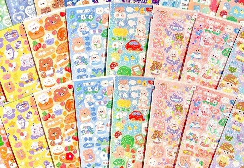 50 pieces Cute Guka Art Glitter Sticker Sheets, Hobbies & Toys ...