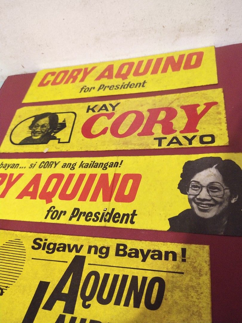 6 vintage ORIGINAL "Cory Aquino-Doy Laurel" campaign stickers/1986 ...
