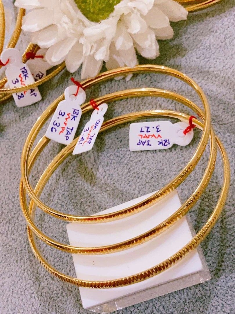 7days Bangle 18k gold, Women's Fashion, Jewelry & Organizers, Bracelets ...