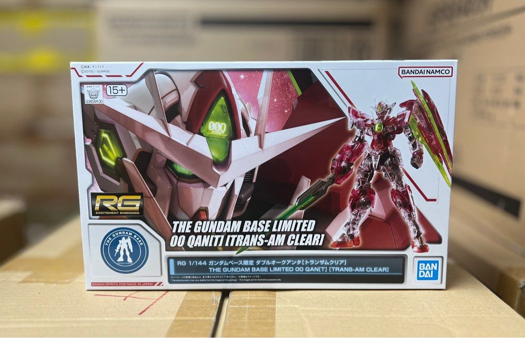 全新 現貨 Gundam Base 限定 Real Grade RG OO Qant (Trans-Am Clear), 興趣及遊戲, 玩具 ...