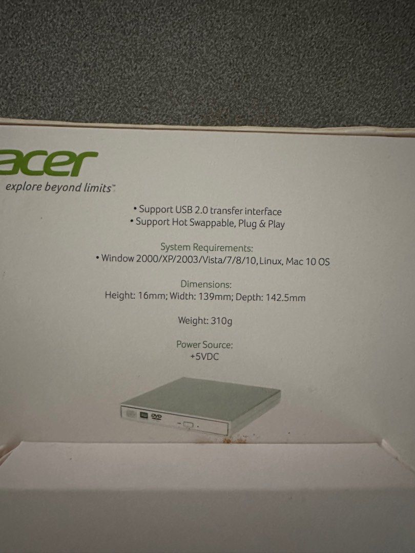 Acer External USB DVD Writer, Computers & Tech, Parts & Accessories ...