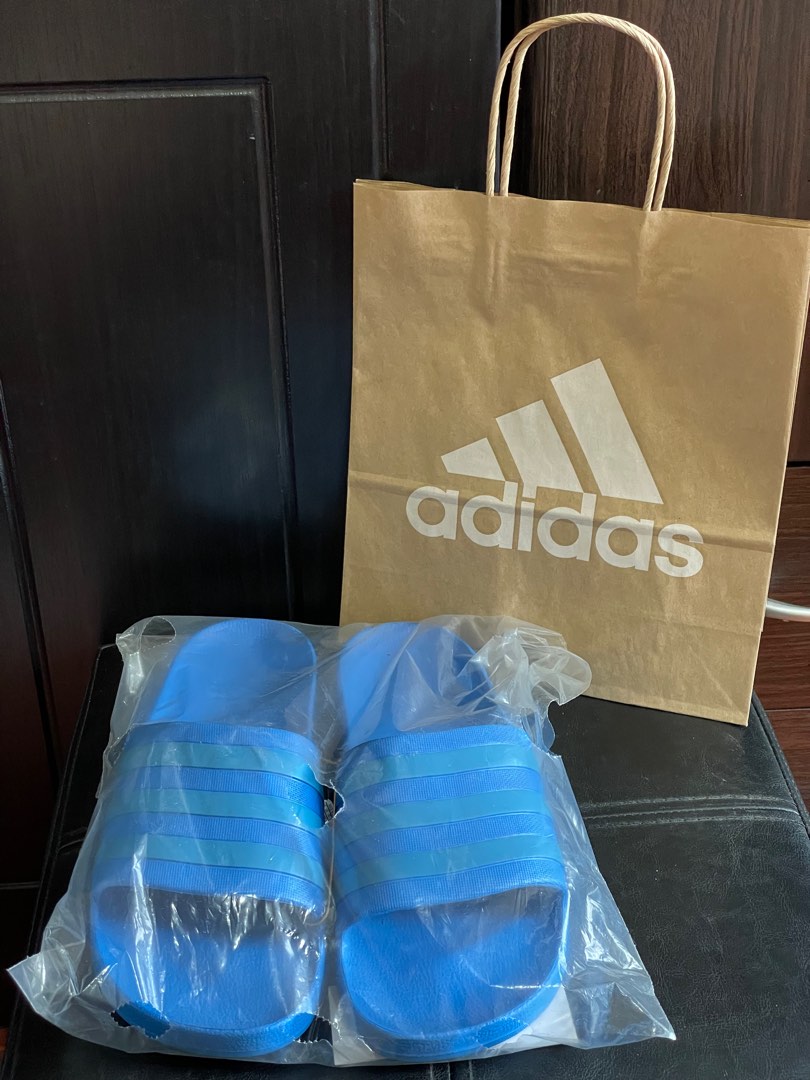 Adidas Adilette Aqua Blue Rush, Men's Fashion, Footwear, Slippers ...