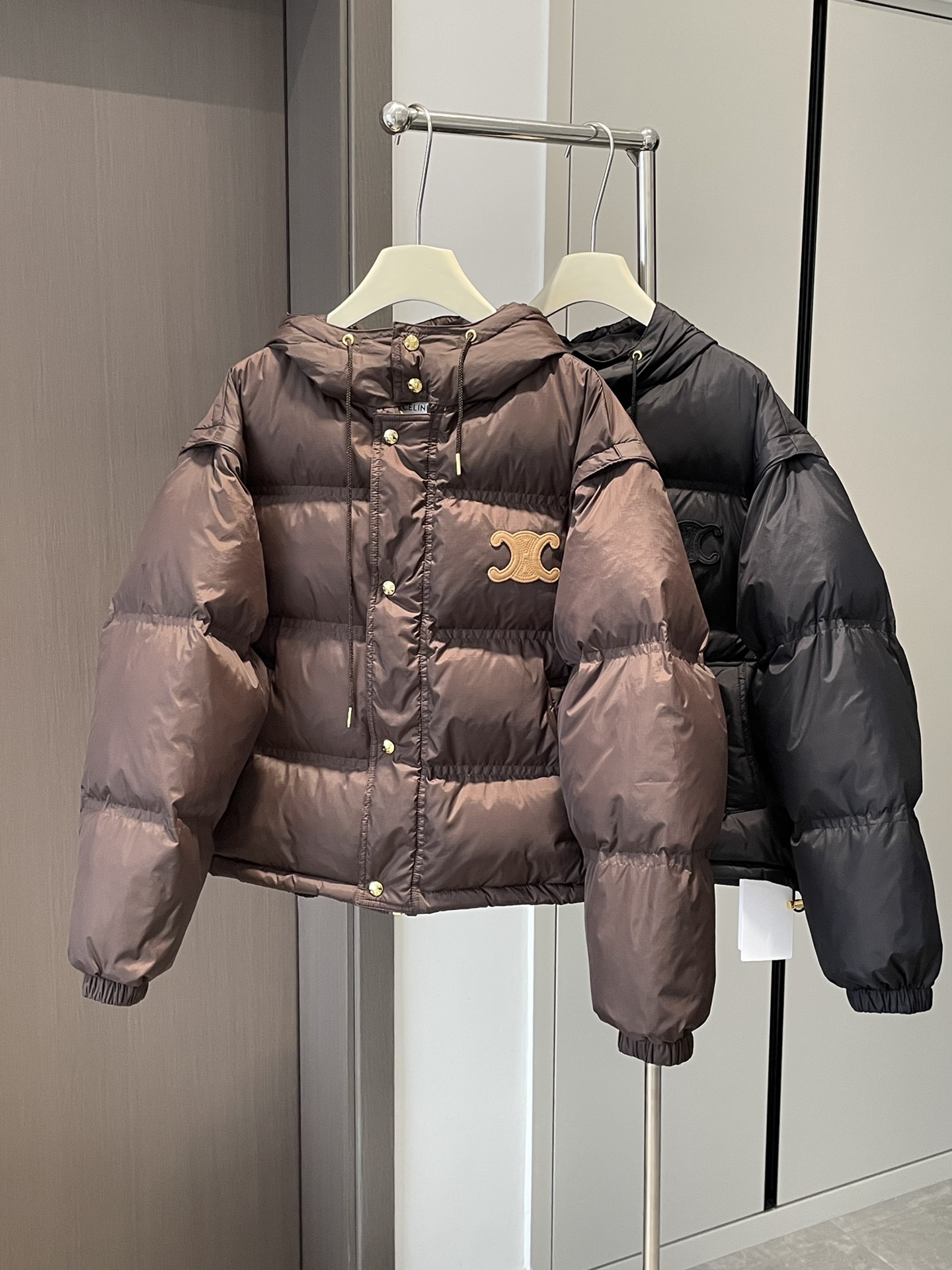 Authentic celine Multifunctional Short Down Jacket, Women's Fashion ...
