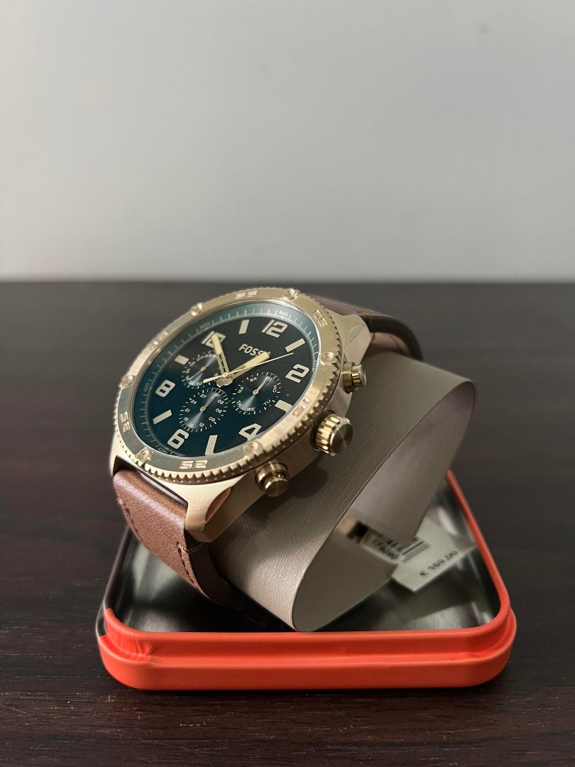 Authentic Fossil Brox Multifunction Medium Brown Leather Watch, Men's ...