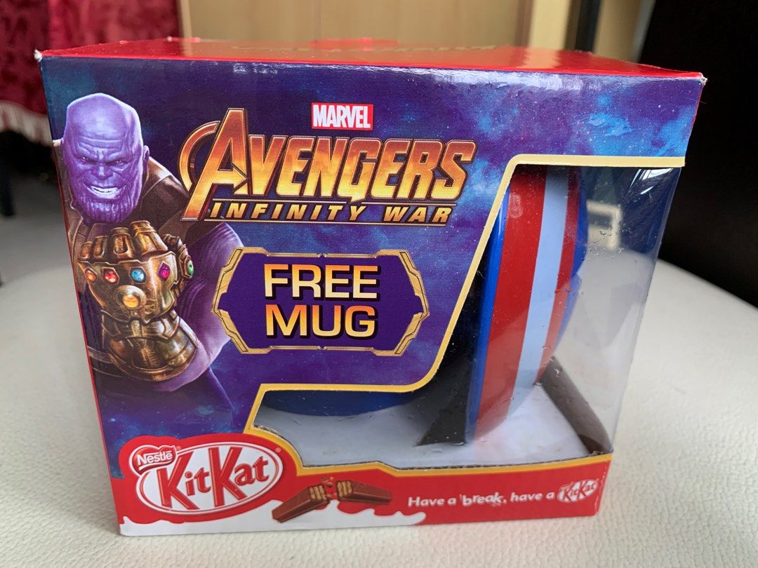 Avengers Infinity War: Captain America Mug from KitKat, Everything Else on Carousell