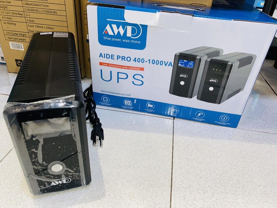 AWP AID1000 1k/VA UPS 1000VA/600W Computer Server Stand-alone Standby ...