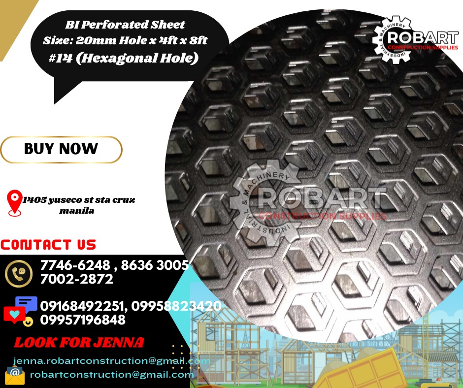 BI Perforated Sheet Size: 20mm Hole x 4ft x 8ft #14 (Hexagonal Hole ...