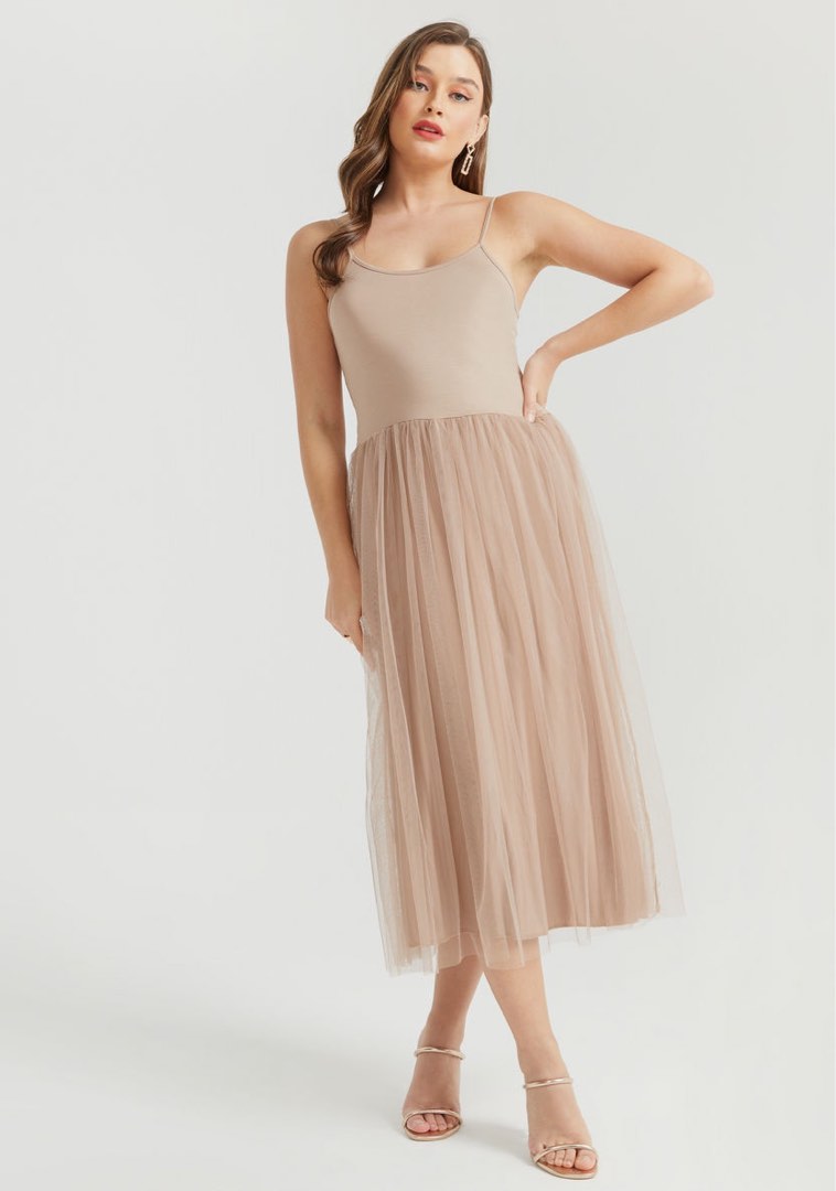 Biege color ballerina dress, Women's Fashion, Dresses & Sets, Dresses ...