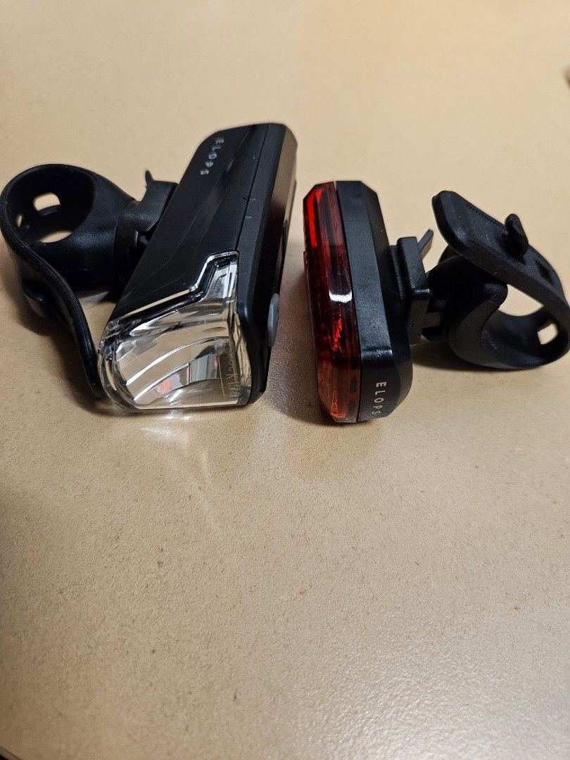 Bike Lights set Elops ST110 Set battery (Black), Sports Equipment ...