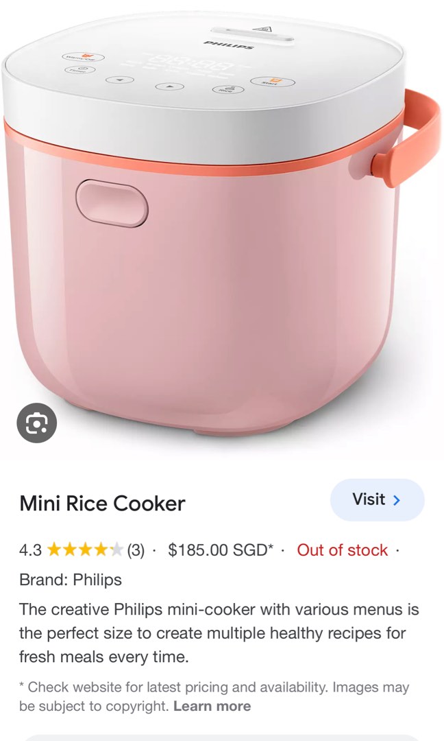BNIB Phillips Viva 0.7l mini rice cooker, Furniture & Home Living ...