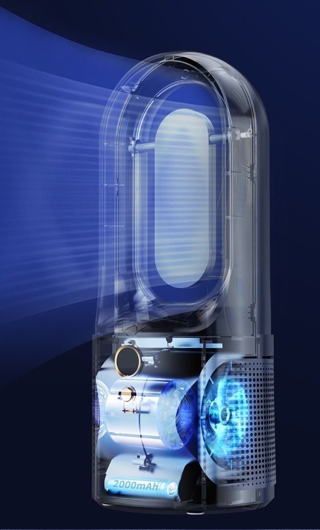 Brand new portable bladeless fan. Desktop Table top USBC Rechargeable ...