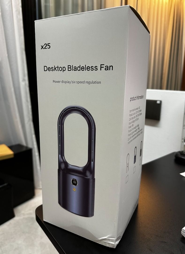 Brand new portable bladeless fan. Desktop Table top USBC Rechargeable ...