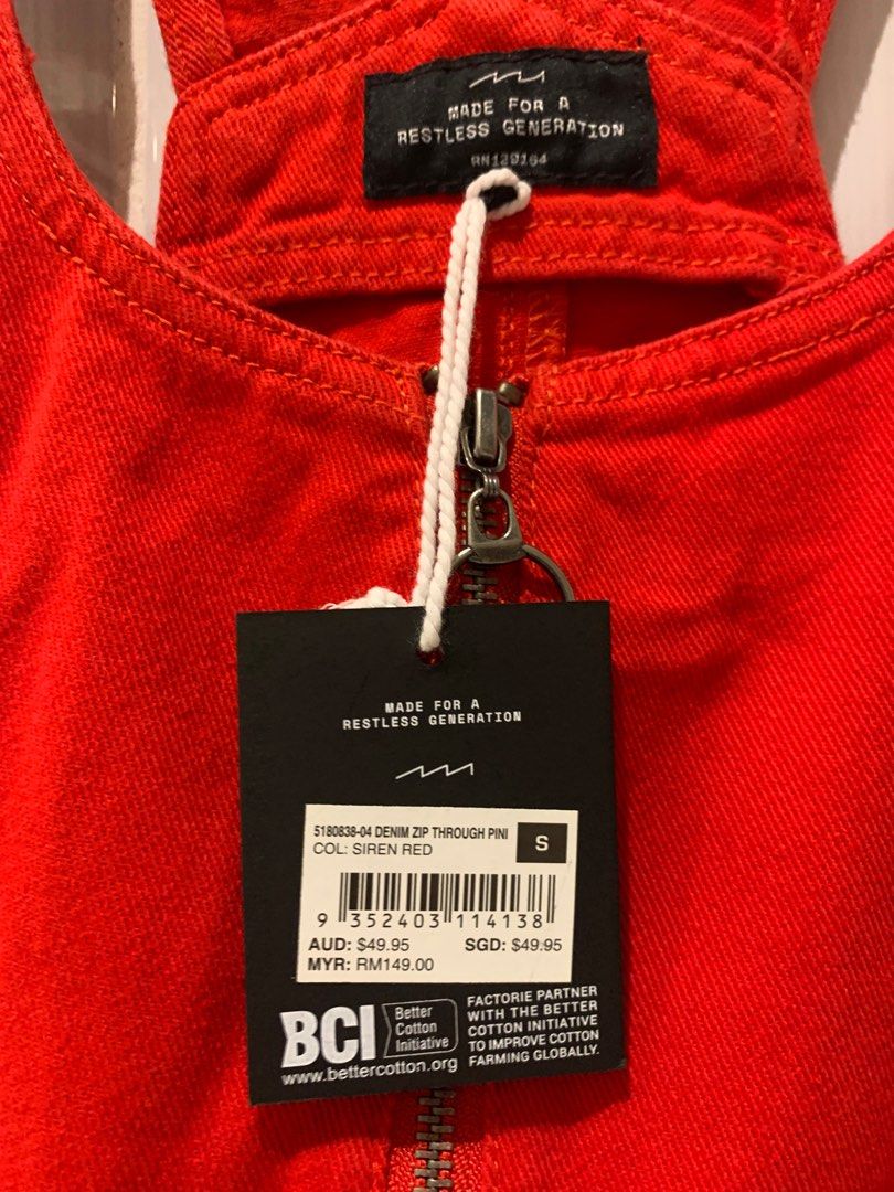 Brand new with tags Factorie Red Denim Jumper, Women's Fashion, Dresses ...