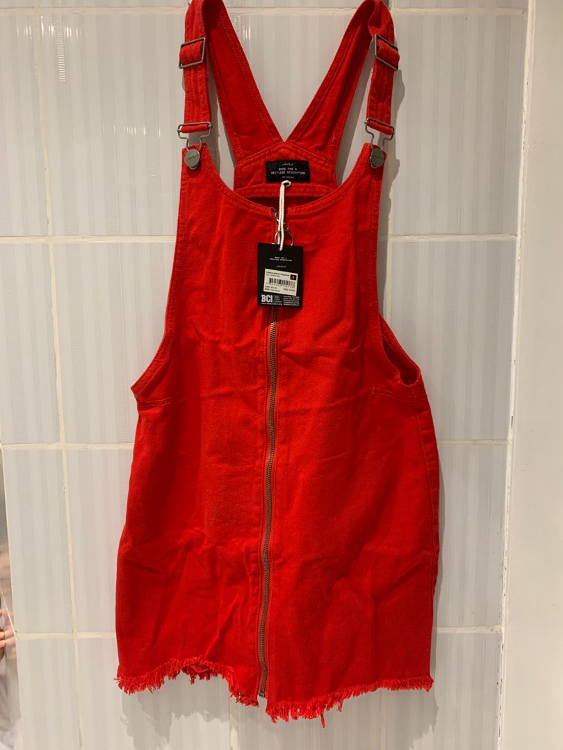 Brand new with tags Factorie Red Denim Jumper, Women's Fashion, Dresses ...