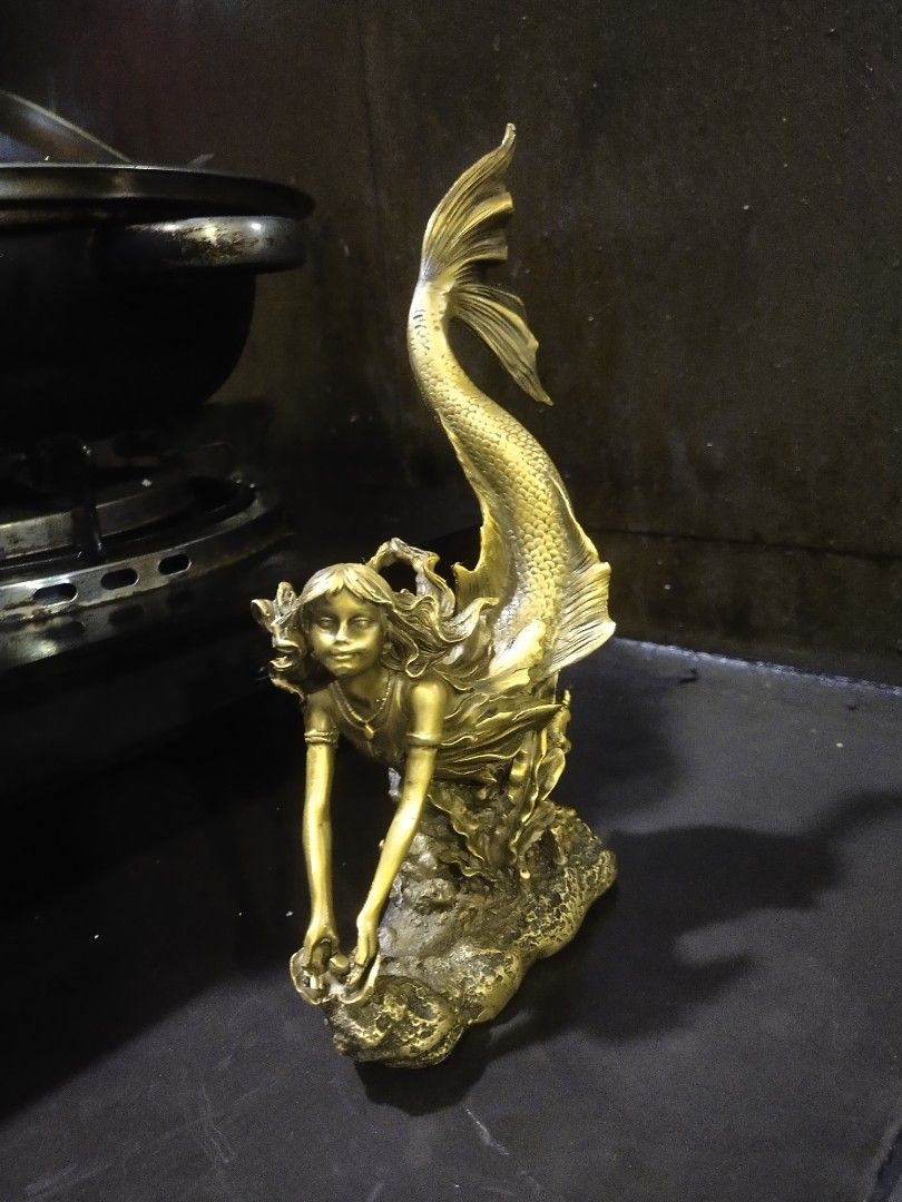 Brass mermaid statue display, Hobbies & Toys, Memorabilia ...