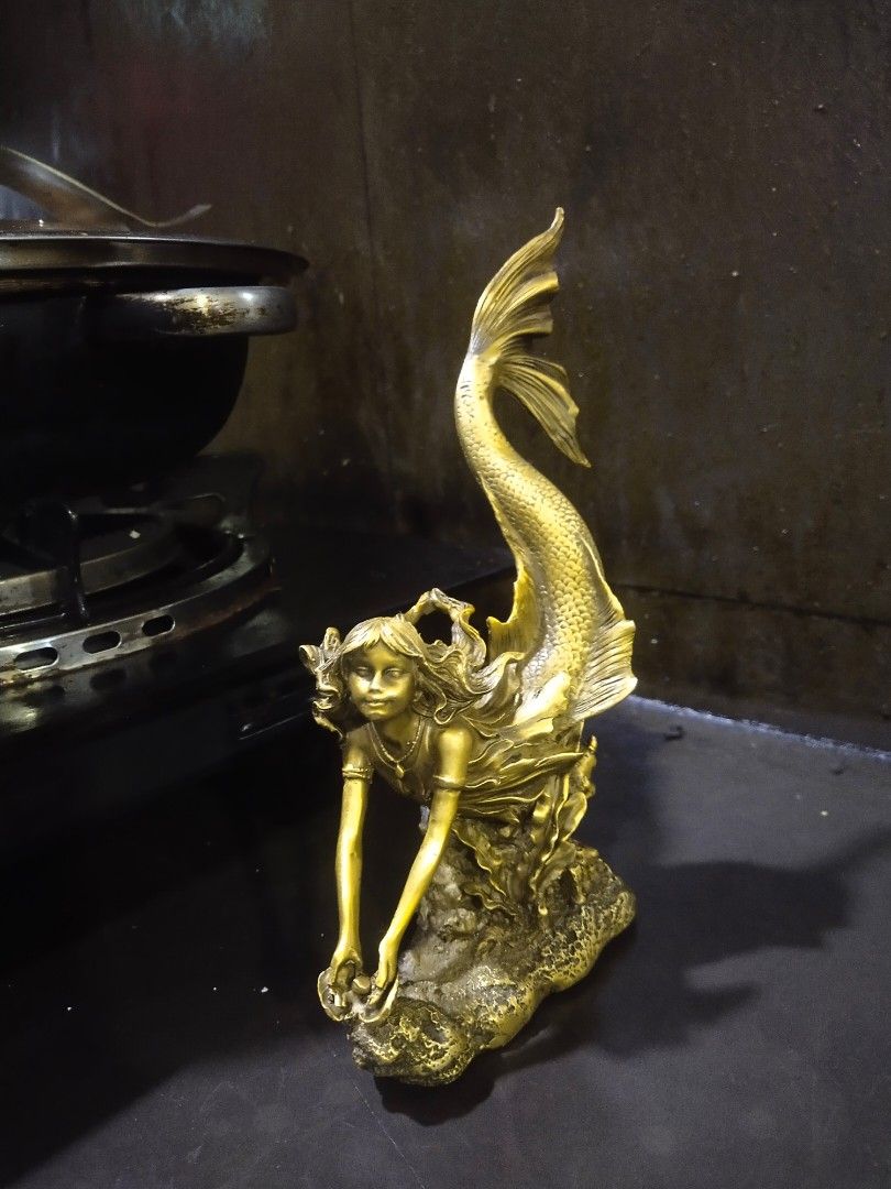 Brass mermaid statue display, Hobbies & Toys, Memorabilia ...