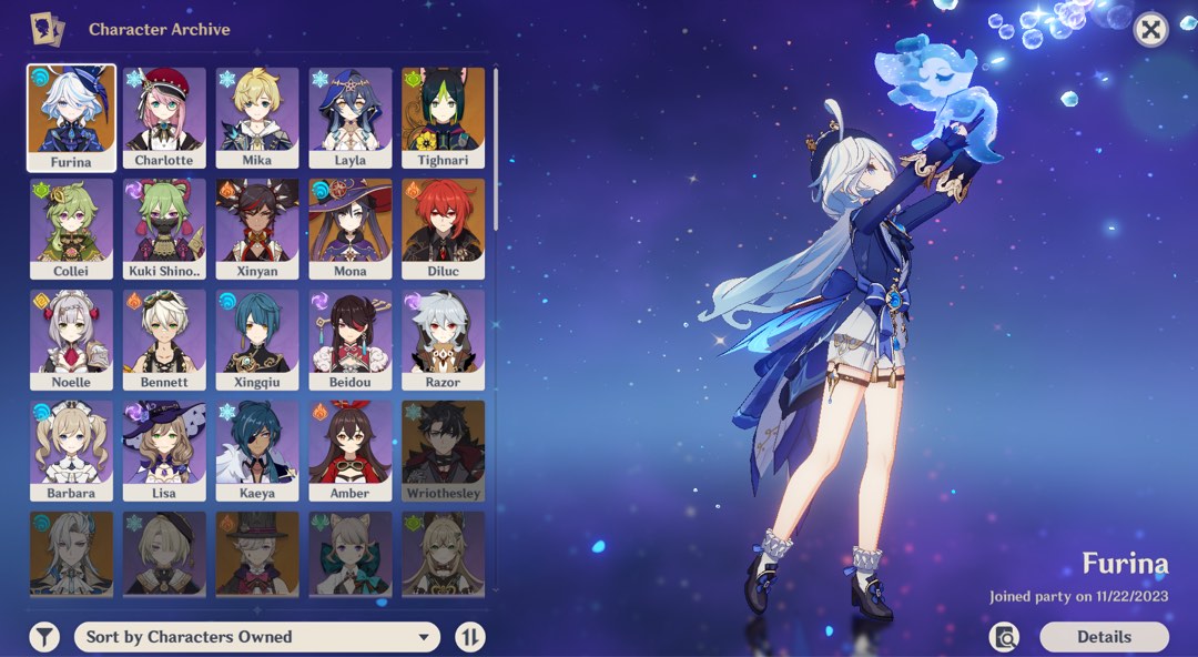 C2 Furina 7x5* Genshin Impact Account, Video Gaming, Gaming Accessories ...