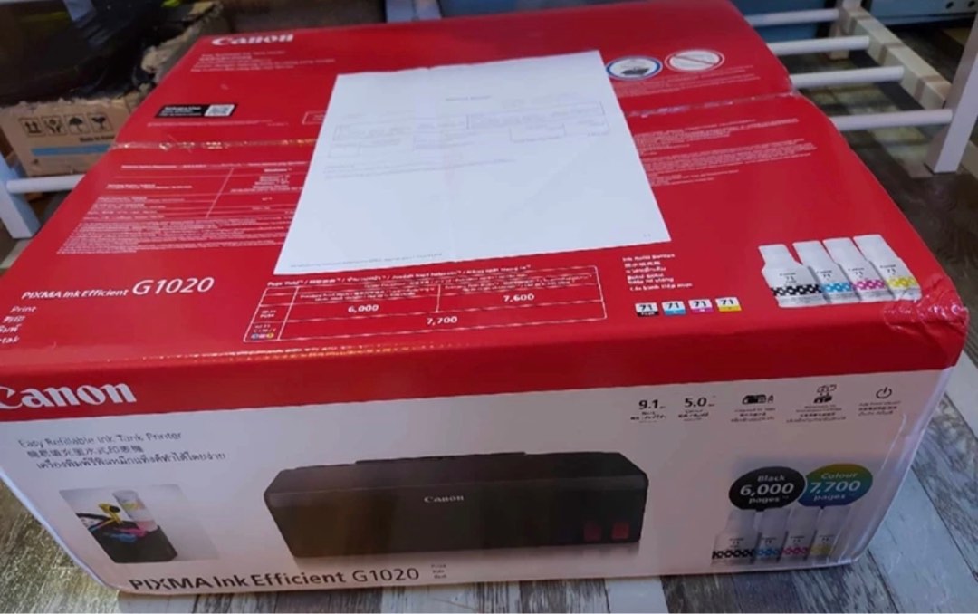 Canon PIXMA G1020 Refillable Ink Tank Printer, Computers & Tech ...