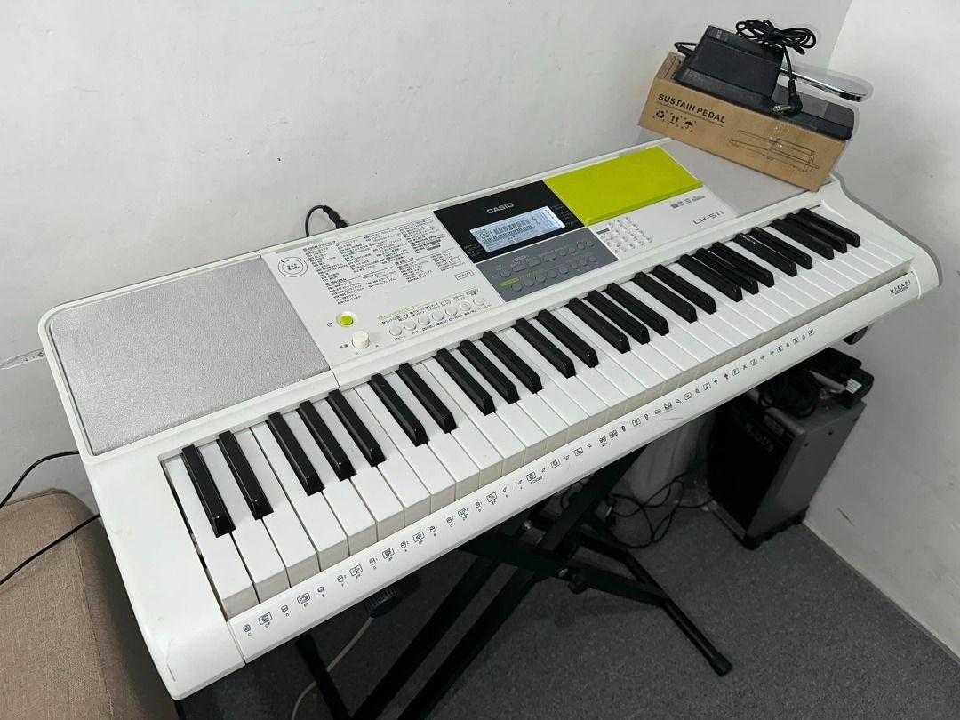 Casio LK-511 Optical Navigation Keyboard 61 Keys with Touch Response Semi-Weighted with Sustain ...
