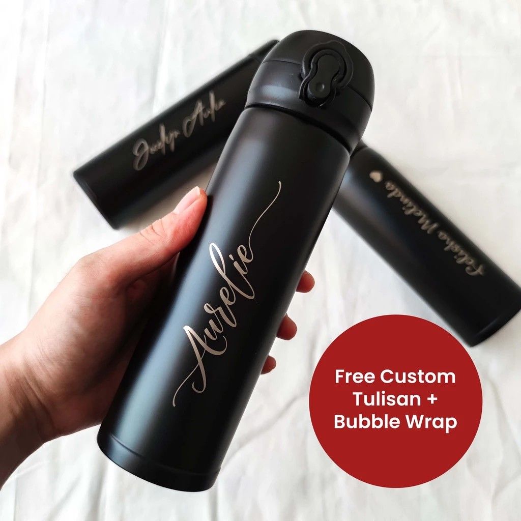 CHRISTMAS GIFT CUSTOM WATER BOTTLE AND TUMBLER WITH NAME AND DESIGN ...
