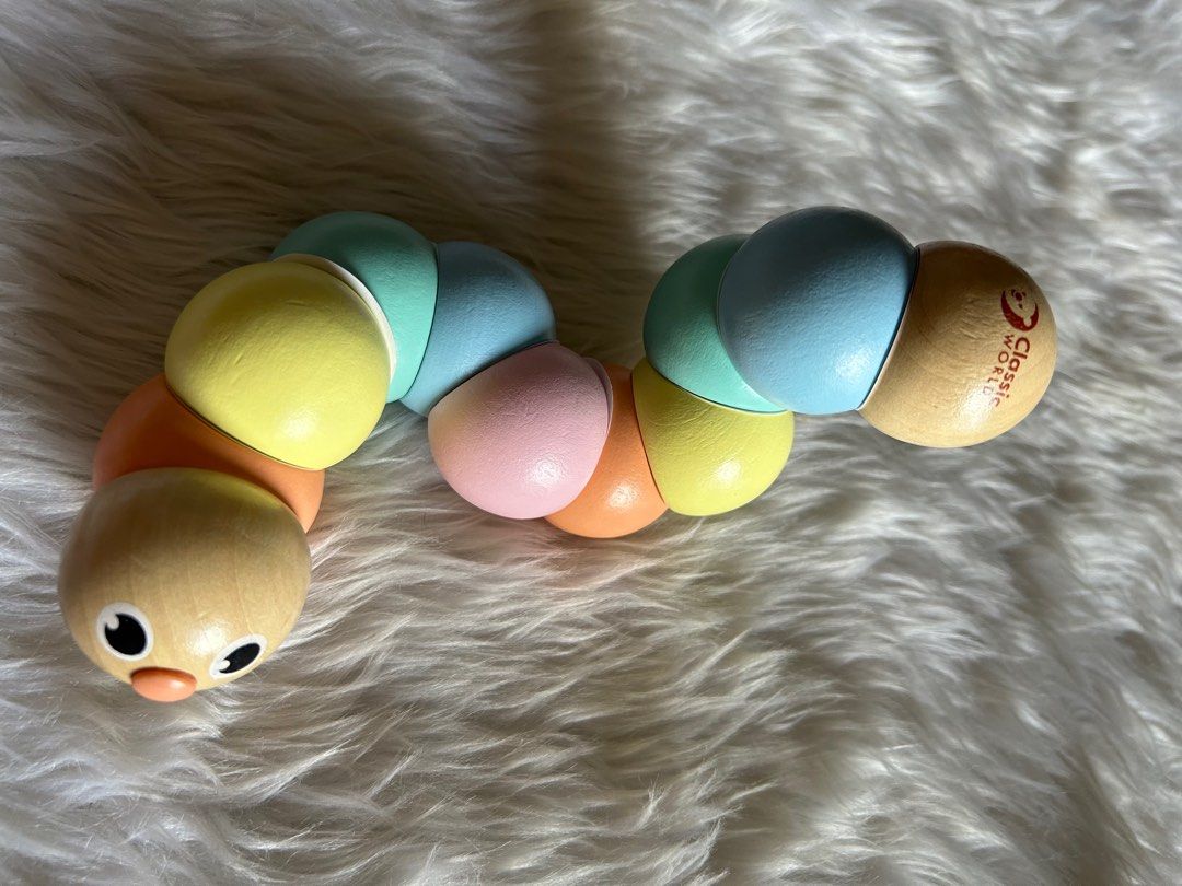 Classic World Wooden Flexible Colorful Twist Worm, Babies & Kids ...