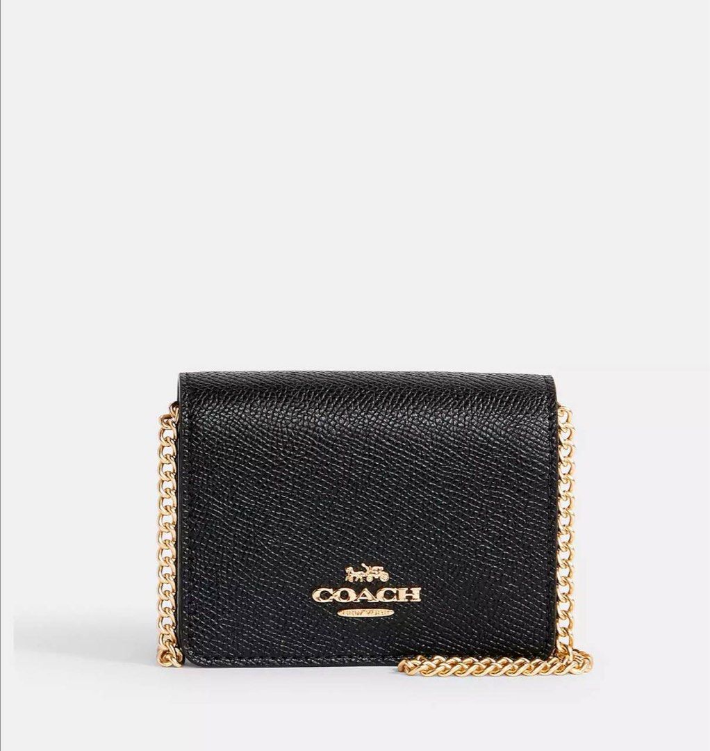 Coach Mini Wallet on Chain, Luxury, Bags & Wallets on Carousell