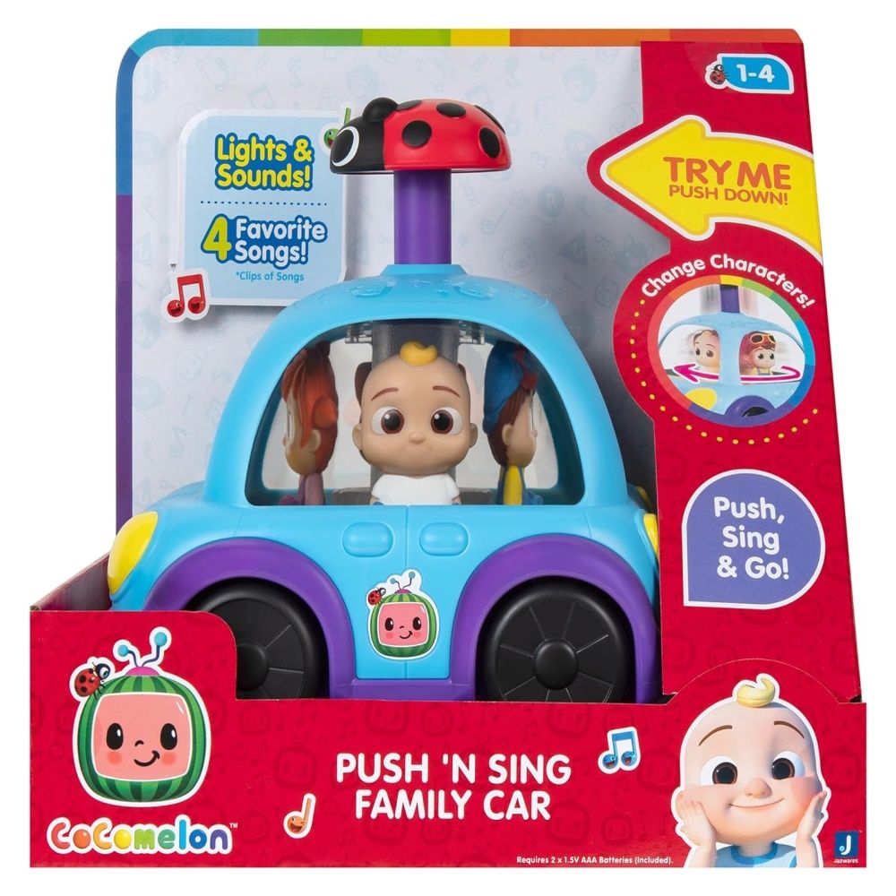 CoComelon Push ‘N Sing Family Car - Interactive Musical Light-Up Car ...