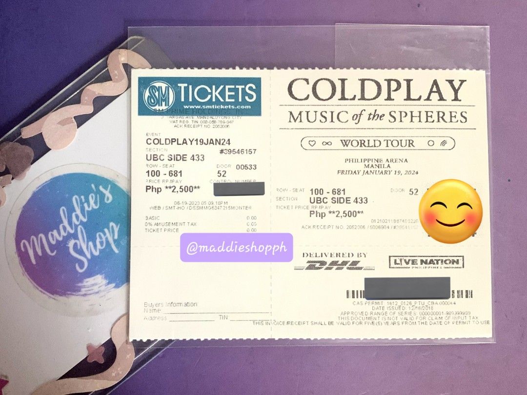 COLDPLAY CONCERT TICKET DAY 1, Tickets & Vouchers, Event Tickets on ...