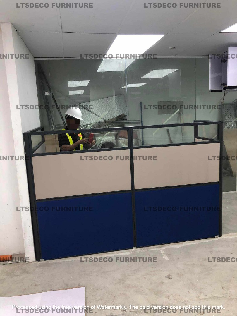 CUSTOMIZE CUBICLE PANEL W/ GLASS | OFFICE FURNITURE | OFFICE PARTITION ...