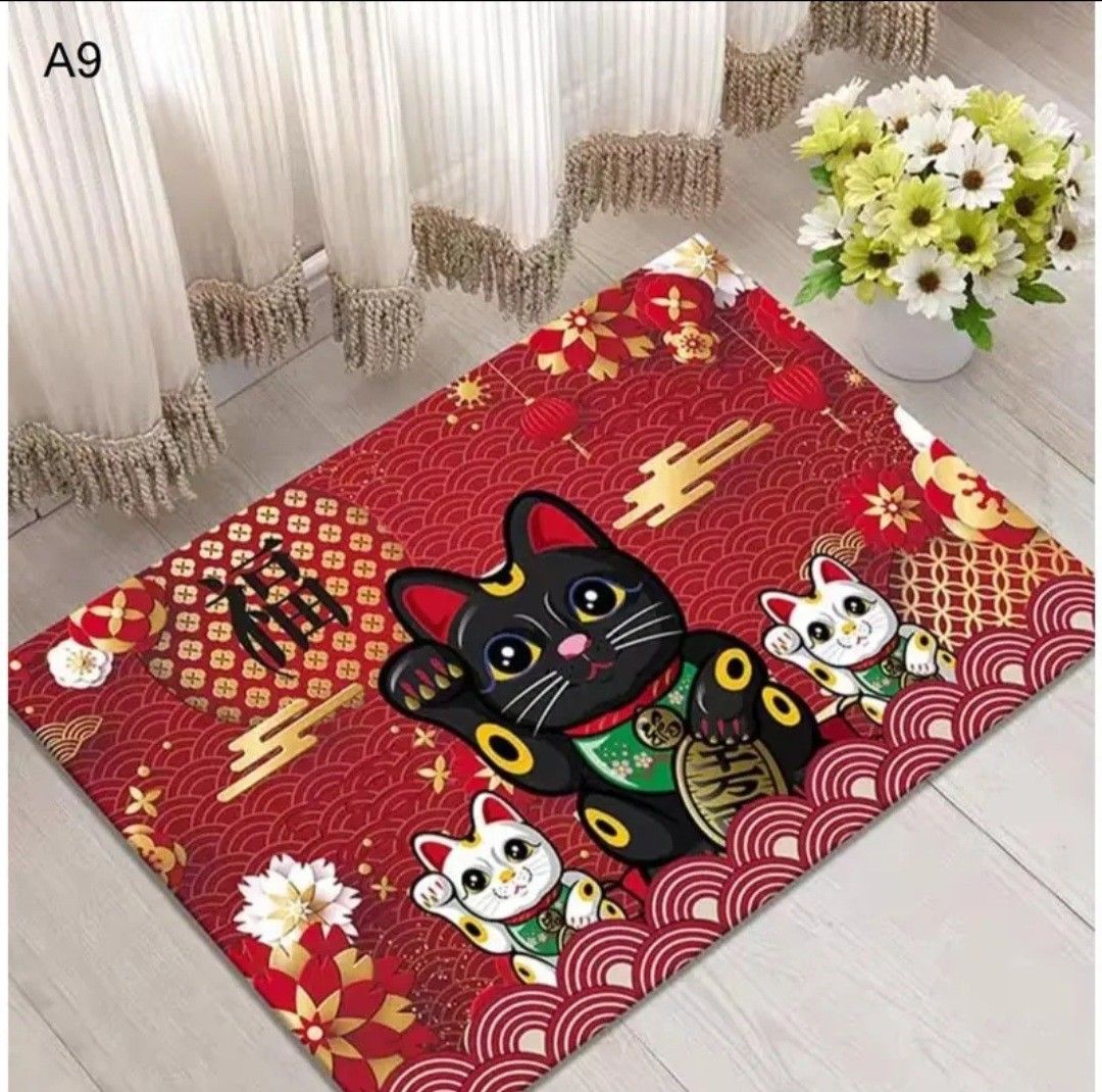 Cute Fortune Cat Aka Floor Mat, Furniture & Home Living, Home Decor ...