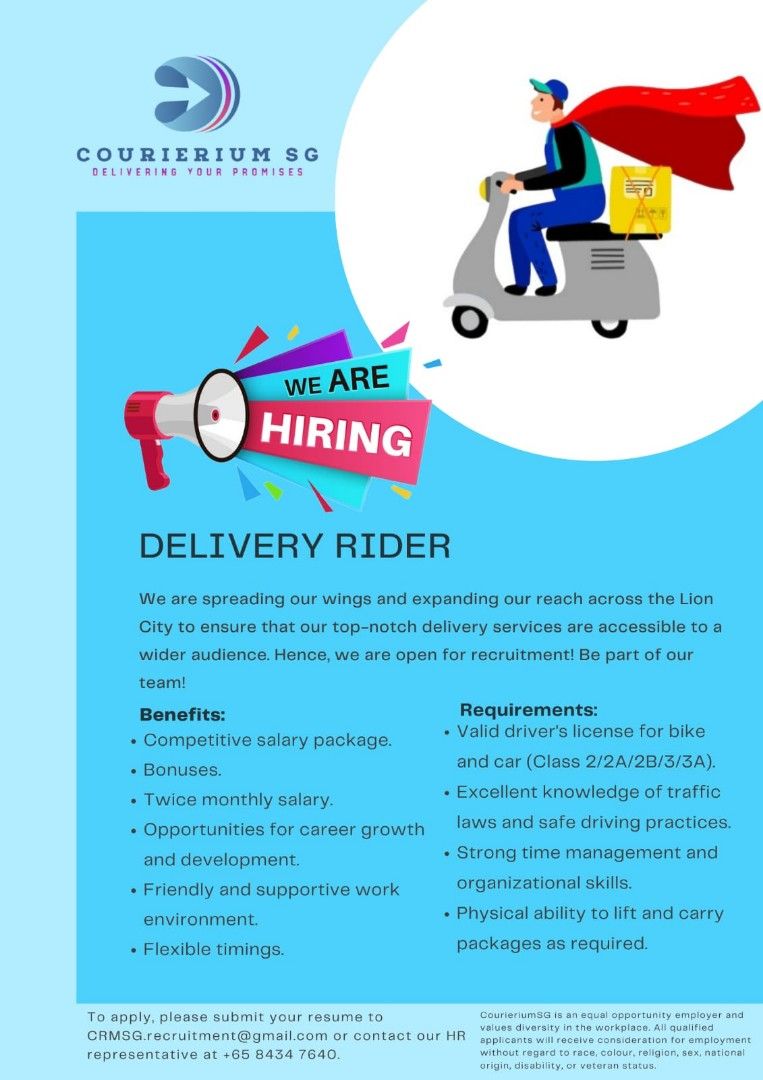 Delivery Rider Needed, Jobs, Transport & Delivery on Carousell