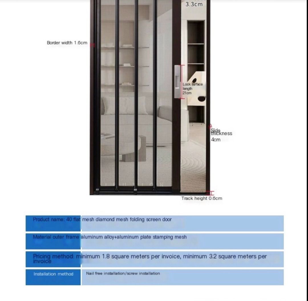 Diamond Mesh Folding Screen Door: Stylish Anti-Theft Solution with ...