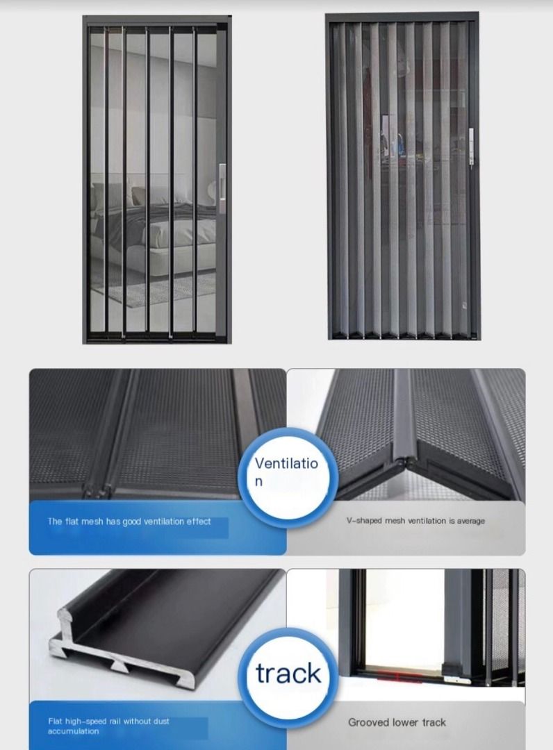 Diamond Mesh Folding Screen Door: Stylish Anti-Theft Solution with ...