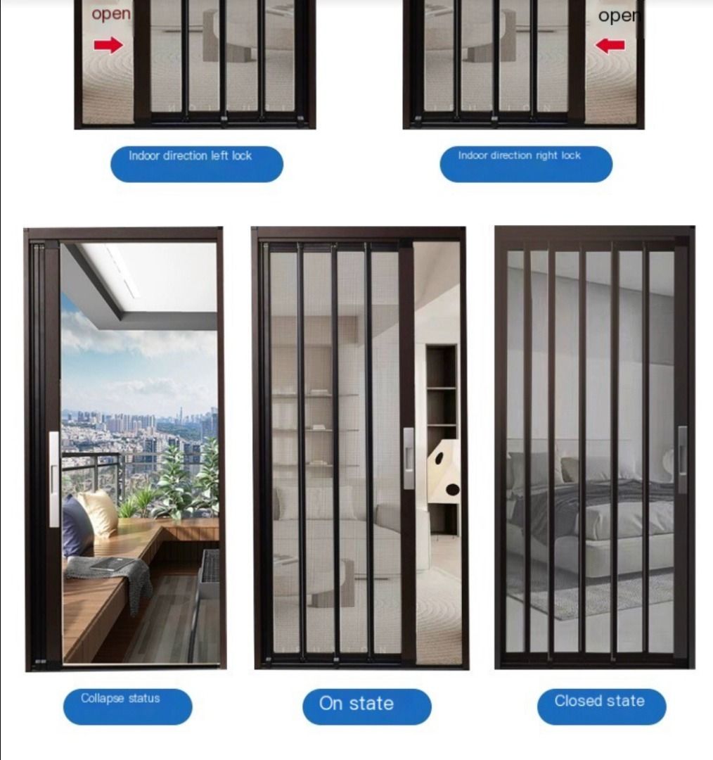 Diamond Mesh Folding Screen Door: Stylish Anti-Theft Solution with ...